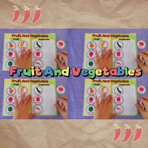 Fruit and vegetable pairing game Kindergarten & prek-1st Activities Game