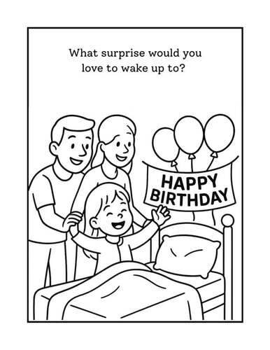 40 Birthday Party Coloring Pages with Conversation Starters | Printable
