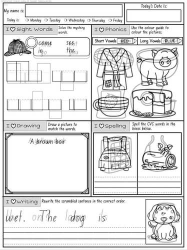 Mornings Made Easy! Kindergarten Morning Work SET FIVE for NSW Australia