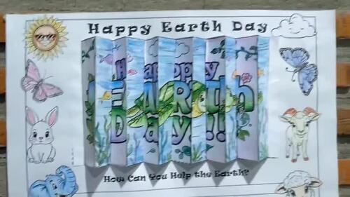 Earth Day Agamograph Craft Writing Prompts and Coloring Activity by ...