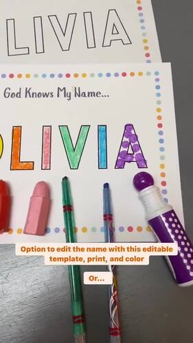 God Knows My Name Editable Name Mat Activity for Kids by ...