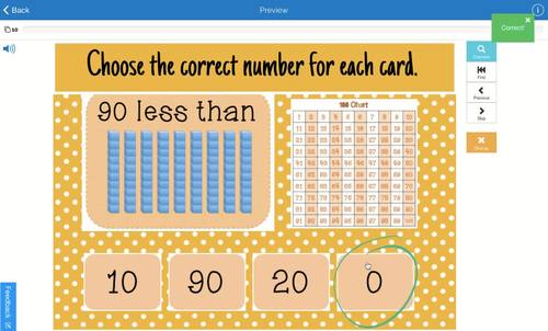 1st Grade Subtract Multiples of 10 Match Game | BOOM Cards | 1.NBT.C6