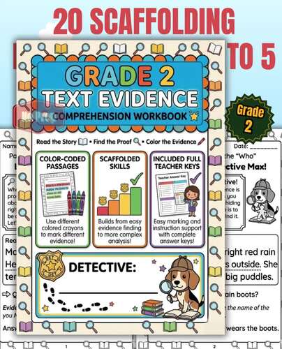 Text Evidence Reading Passages Grade 2 | Close Reading Worksheets