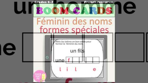 French nouns - Féminin et masculin des noms français - Boom Cards