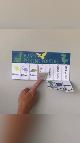 Visual Schedule Dinosaur Flip Chart School Routine Preschool Editable ...