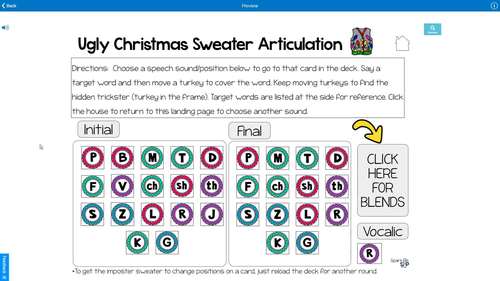 Christmas Language Boom Cards™️ for Speech Therapy Ugly Christmas Sweater