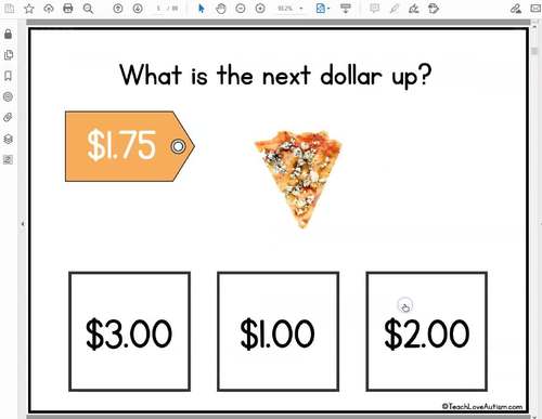 Pizza Restaurant Next Dollar Up Interactive PDF, Boom Cards, and Google ...
