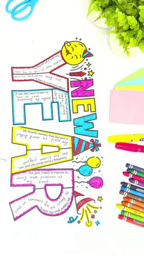 New Years 2025 Resolution Reflection Setting Goals New Year Craft ...