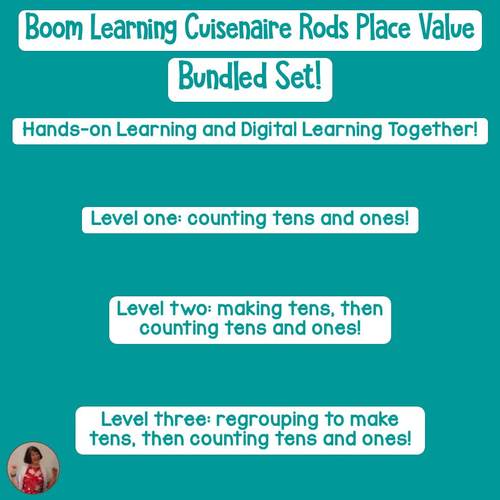 Place Value with Cuisenaire Rods Bundle Hands-on and Digital Boom Cards
