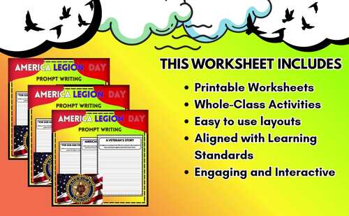 Patriotic Writing Prompts for American Legion Day | Veterans ...