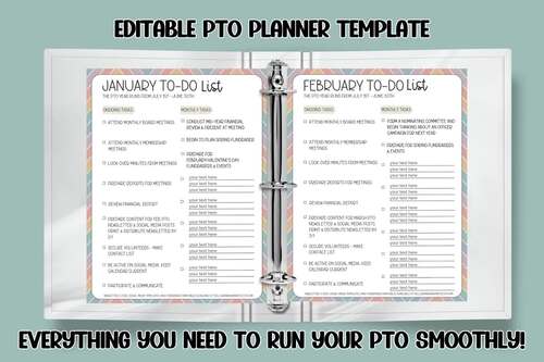 EDITABLE PTO President Binder Planner Template Bundle, Membership Forms ...