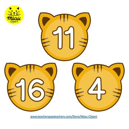 Tiger Animated Numbers Clip Art - Zoo Animals - GIFs - Movable Pieces