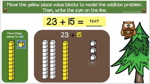 2 Digit Addition Using Place Value Models for Google Slides™ & Seesaw™