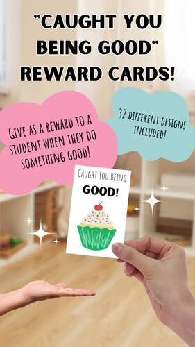 Caught You Being Good Reward Cards, Student Reward Cards, Positive ...