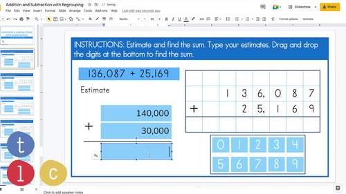 Addition and Subtraction with Regrouping Digital Activity (5- and 6-Digits)