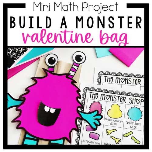Build a Monster Valentine Bag - A Valentines Day Math Activity | TpT