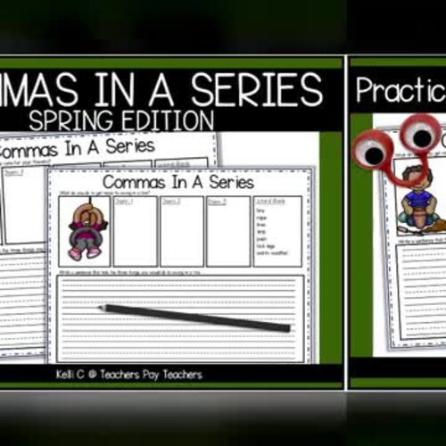 Commas In a Series Worksheets For Spring Practice Sentence Structure ...