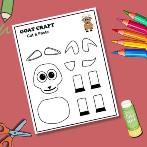 Goat Stand-Up Craft – Cut, Color & Create Farm Animal Project by Kiwi ...