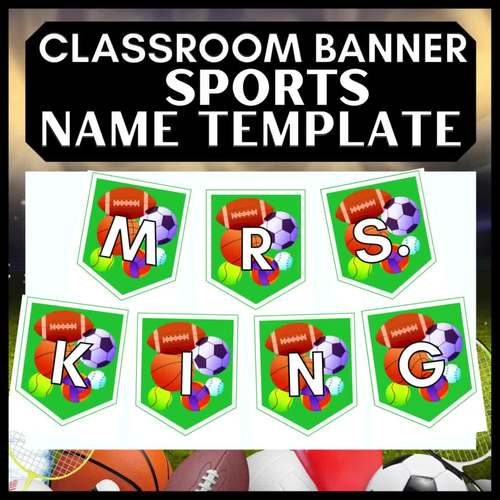 Printable Sports Name Banner → Editable Bulletin Board Decor All Letters
