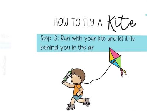 BOOM CARDS™ Flying a Kite: Sequencing, Prepositions, & Following Directions