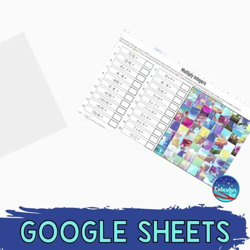 Multiply Integers | Google Sheets by Calculus4u | TPT