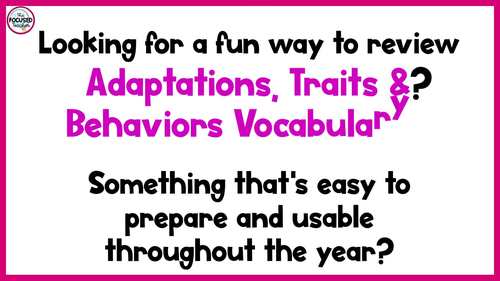 Animal Adaptations | Inherited Traits and Behaviors Science Vocabulary ...