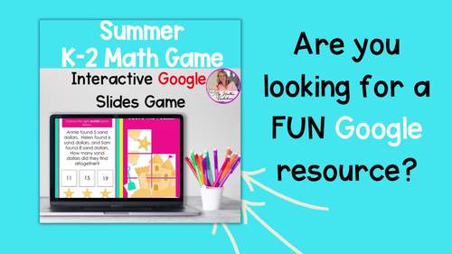June K-2 Math Google Slides Game Summer & Beach Themed by Fiddleheads
