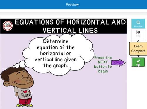 Equations of Horizontal and Vertical Lines From A Graph Digital Boom Card™
