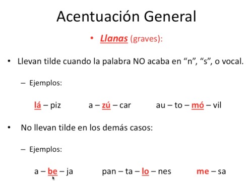 10/12 Acentuación de palabras llanas o graves_Acentuación general by Paco