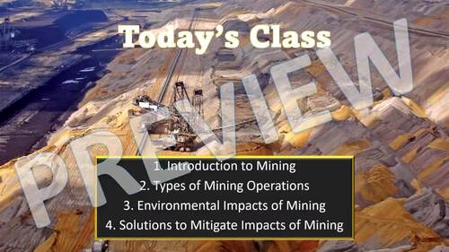 AP Environmental Impacts of Mining Lesson Bundle - PowerPoint, Notes, Lab