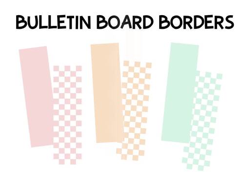 Printable Boho Checkered Bulletin Board Borders,Scalloped School Board ...