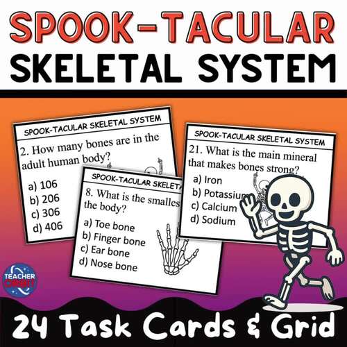 Halloween Science Skeletal Human Body Task Cards Activity Scoot Game Gr ...