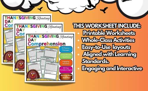 Nonfiction Thanksgiving day Reading Comprehension passages 4th,5th,6th ...