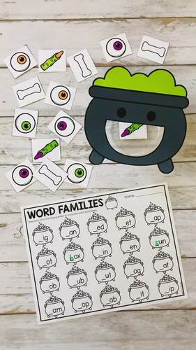 Halloween Word Families - CVC Word Families - Feed the Activities