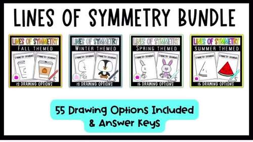 Lines of Symmetry Drawing Activity Seasonal Bundle | Art Worksheets