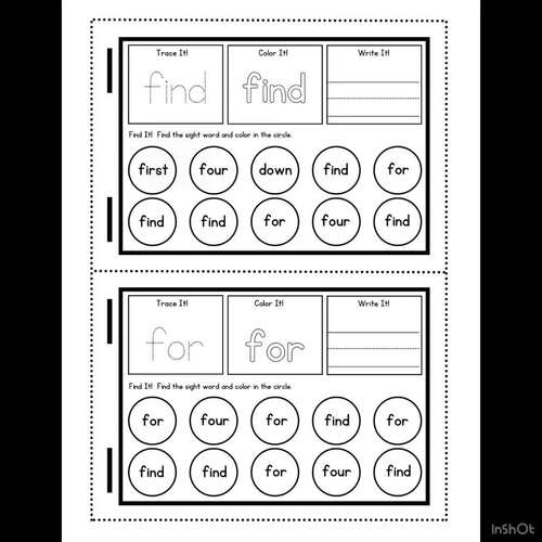 High Frequency Sight Words No Prep Books for Kindergarten {Dolch Pre ...