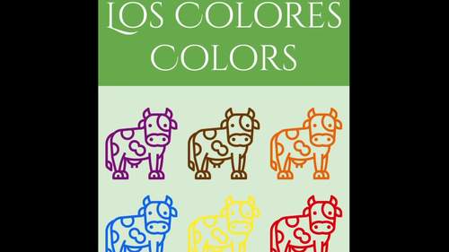 Cow theme, Spanish and English color match Los colore en espanol/ english