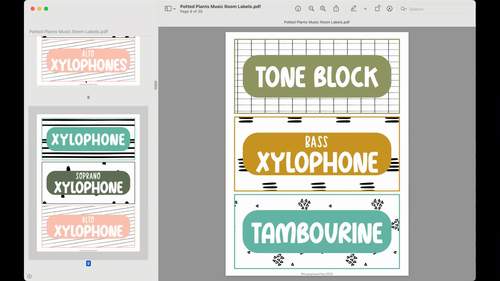 Music Room Labels | Potted Plants Music Room Decor by musicpluscoffee