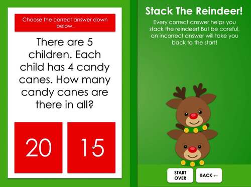 Christmas Multiplication Digital Math Game for PowerPoint ™ | TPT