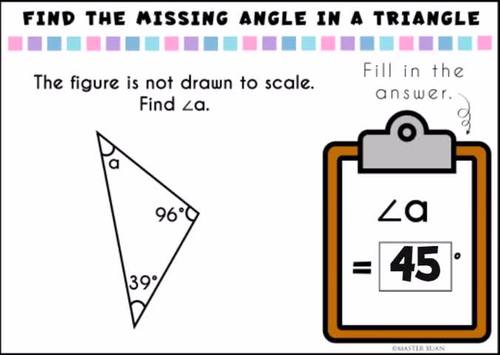 Find The Missing Angle In A Triangle by Master Xuan | TPT