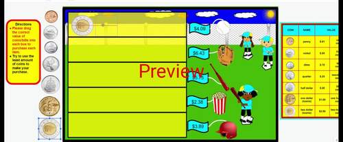 Baseball Fun Canadian Money Skills (Coins) - Digital Activity/Distance ...