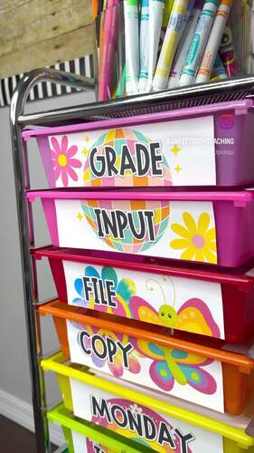 Groovy Classroom Decor Bundle | Retro Colorful Pastel Decor | Disco Garden