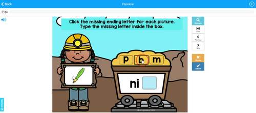 30 BOOM Cards™ CVC A to U WORD WORK MISSING ENDING LETTER by mrs graders