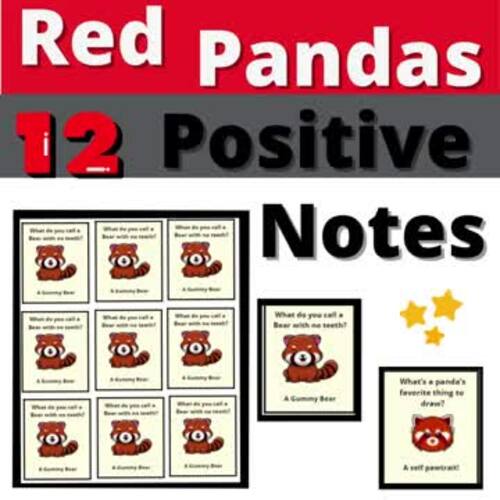 Red Pandas SEL Notes Positive Encouragement PBIS by IncredibleDesigns