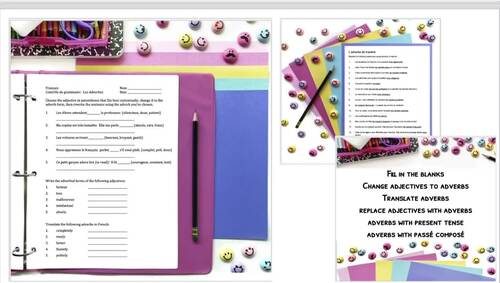 French Adverb Exercises - La Formation des Adverbes - Forming Adverbs ...