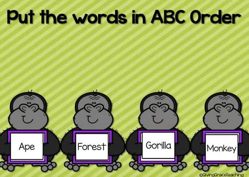 Digital ABC Order to the First Letter Boom Cards by Giving Grace Teaching