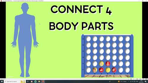 Connect 4 editable body parts game plus question review. PowerPoint Game