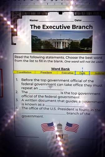 Executive Branch Roles of the President- Readings, Puzzles, Flip Book ...