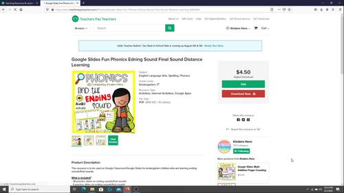 Fun Phonics Ending Sound Final Sound for Google Slides Distance Learning