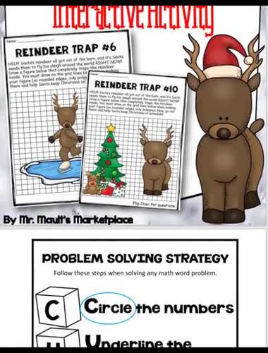 Christmas Math - Trap the Reindeer Perimeter and Area Activity | Print ...